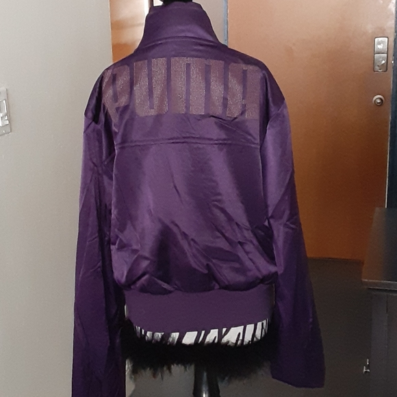 Puma | Jackets & Coats | Purple Puma Satin Bomber Jacket | Poshmark